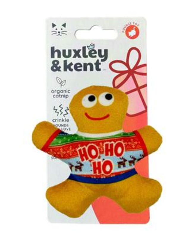 Huxley & Kent Kittybelles "Ugly Sweater Gingerbread Man" Holiday Cat T ...
