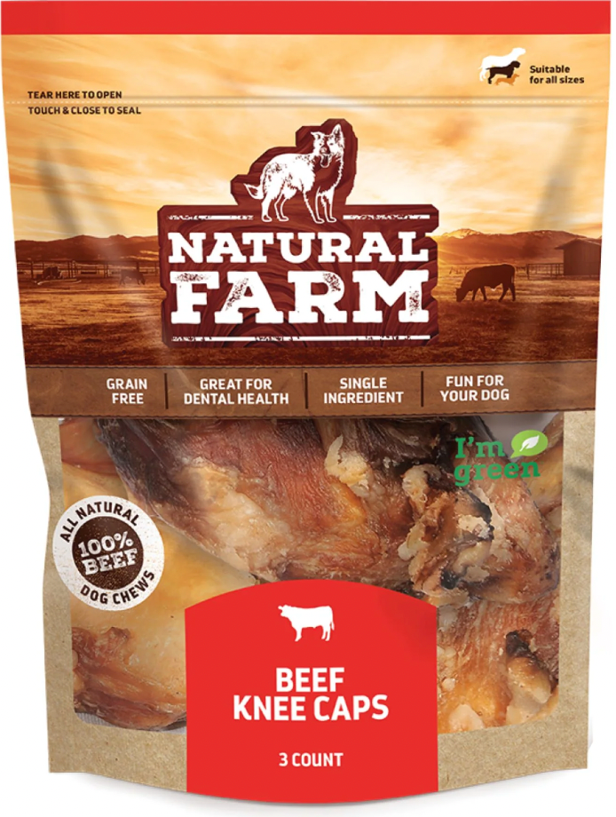 Natural Farm Beef Knee Caps, 3 pack — Animal Connection LLC
