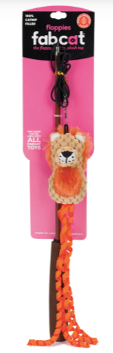 FabCat Floppy Lion Teaser Wand Cat Toy — Animal Connection LLC