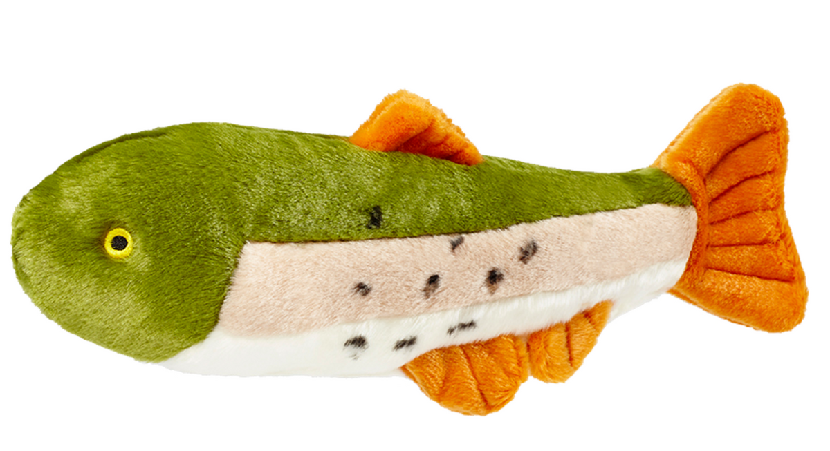Fluff & Tuff "Ruby Trout" Squeaky Plush Dog Toy, Large — Animal ...